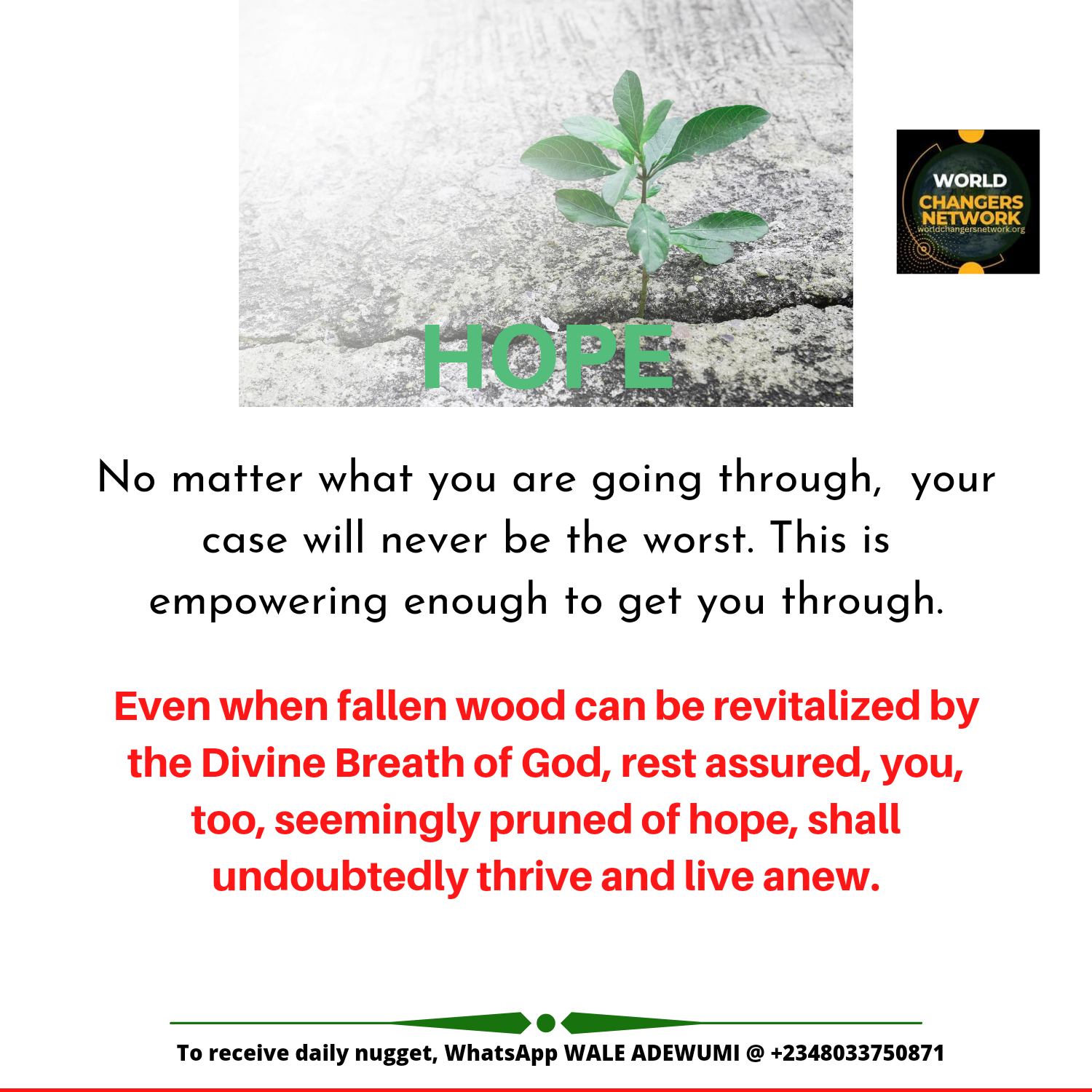 Coming through Trials - WORLD CHANGERS NETWORK